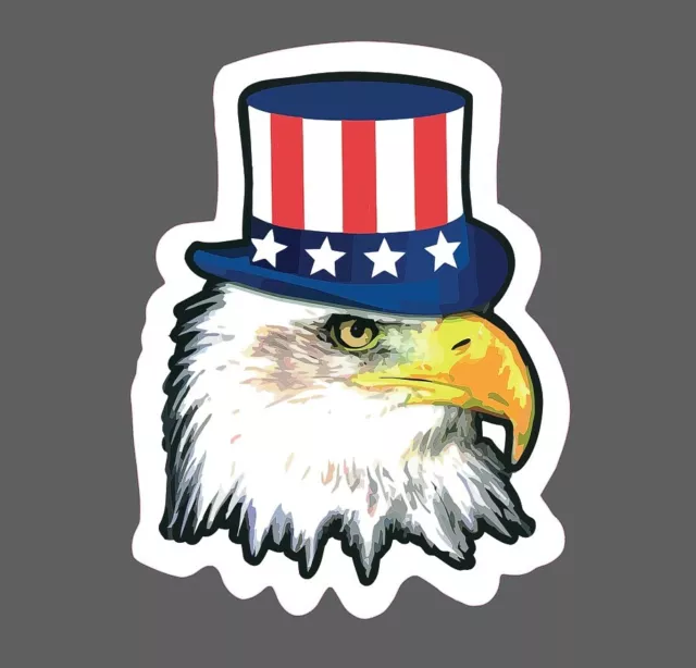 Bald Eagle Sticker Usa Top Hat Waterproof Sticker Phone Decal Water ...