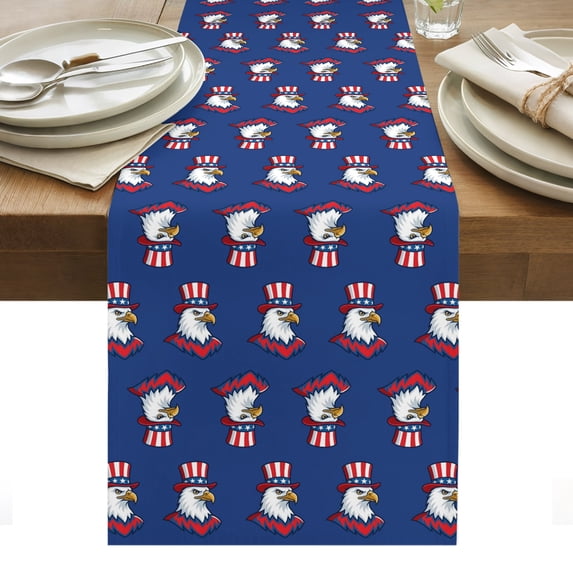 Bald Eagle Table Runner 4 of July Patriotic Birds Country Classic Blue ...