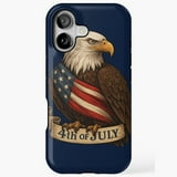 Bald Eagle USA Flag Independence Art iPhone Case 17 11 12 13 14 15 16 ...