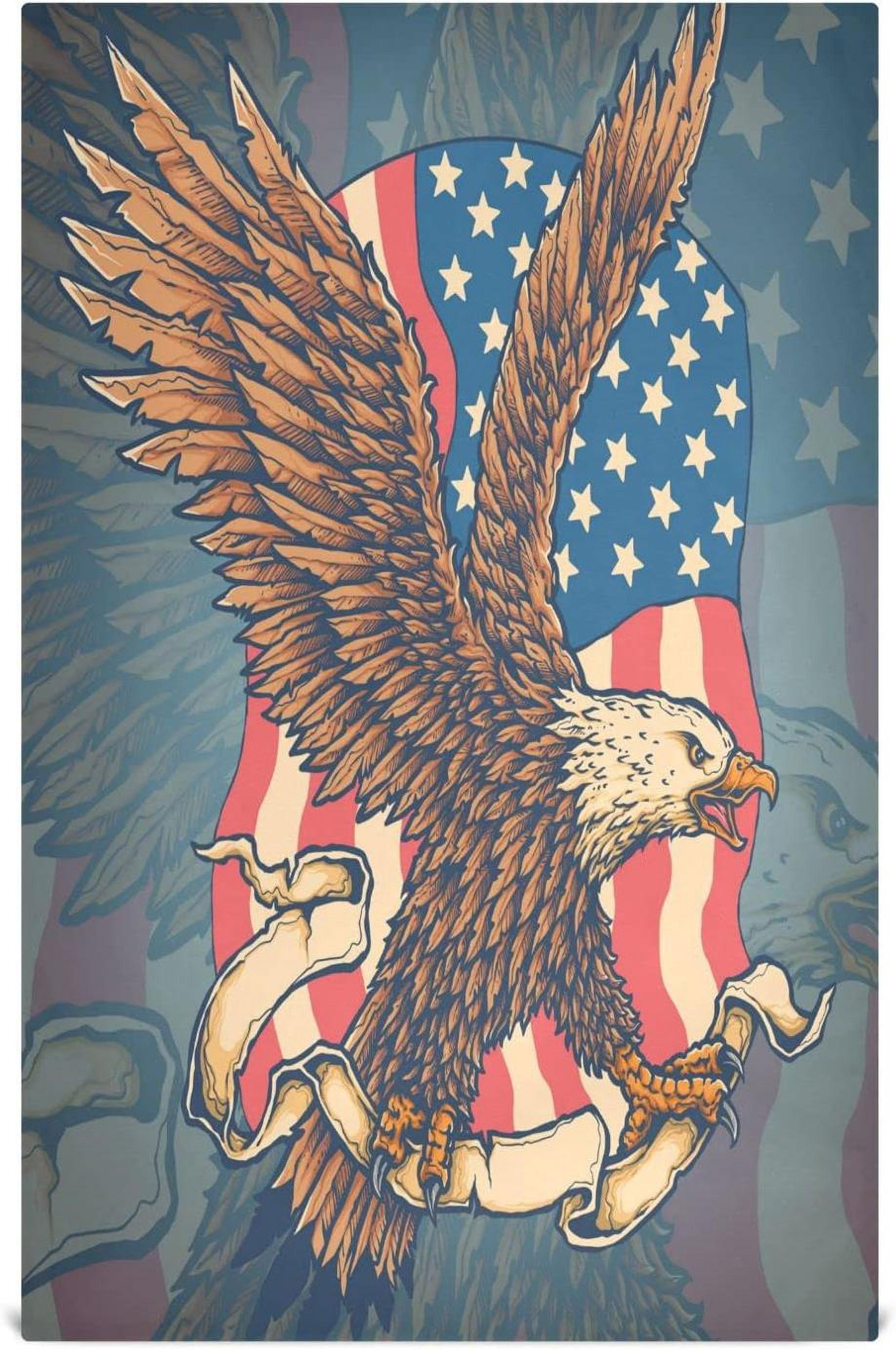 Bald Eagle USA Independence Day Tea Towels Set of 1 Flag Star Stripes ...