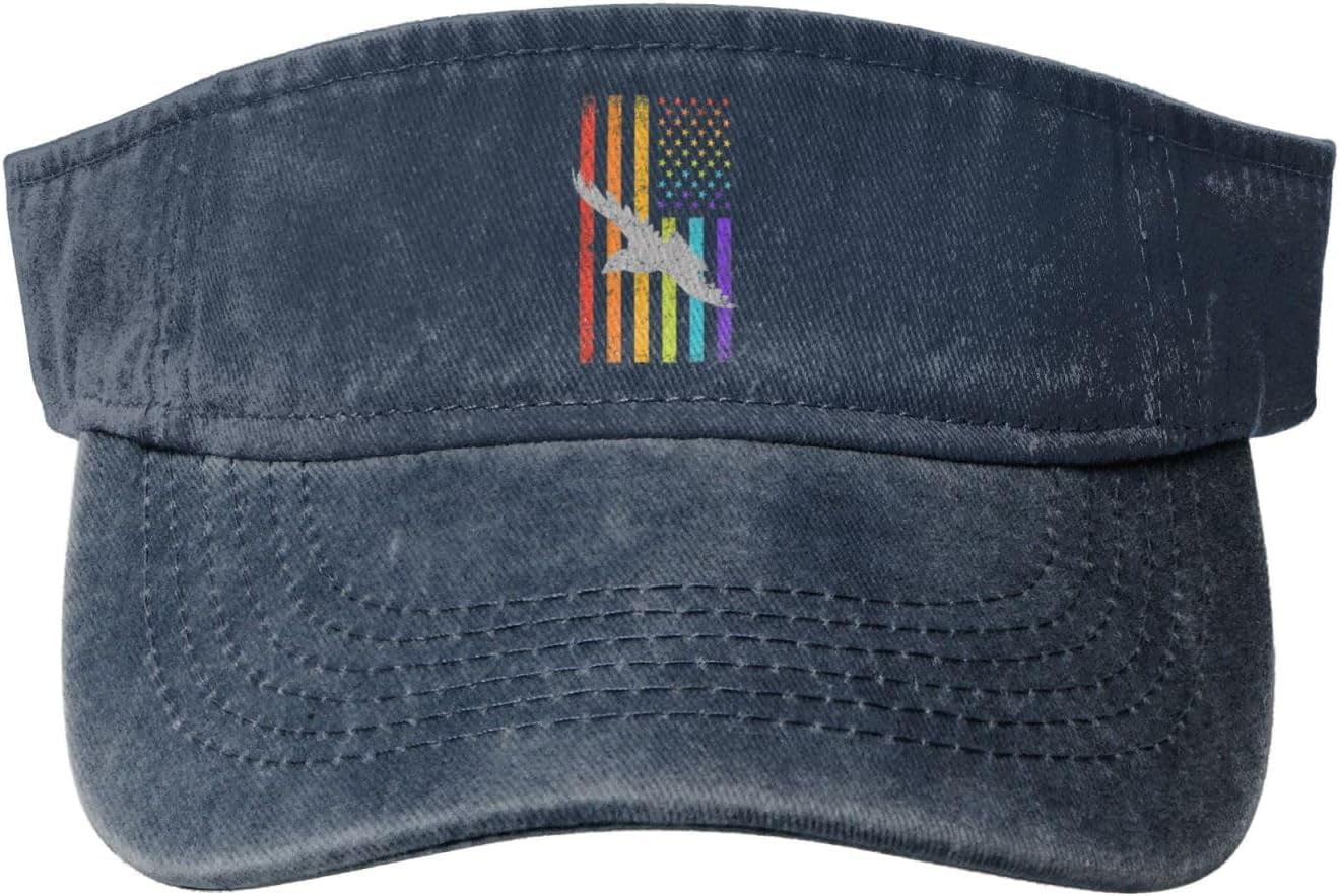 Bald Eagle USA LGBT Rainbow Flag Gay and Lesbian Sports Sun Visor Hat ...