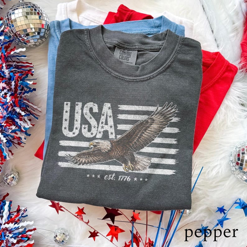 Bald Eagle USA Patriotic Graphic Shirt, 4th July 250th Year America ...