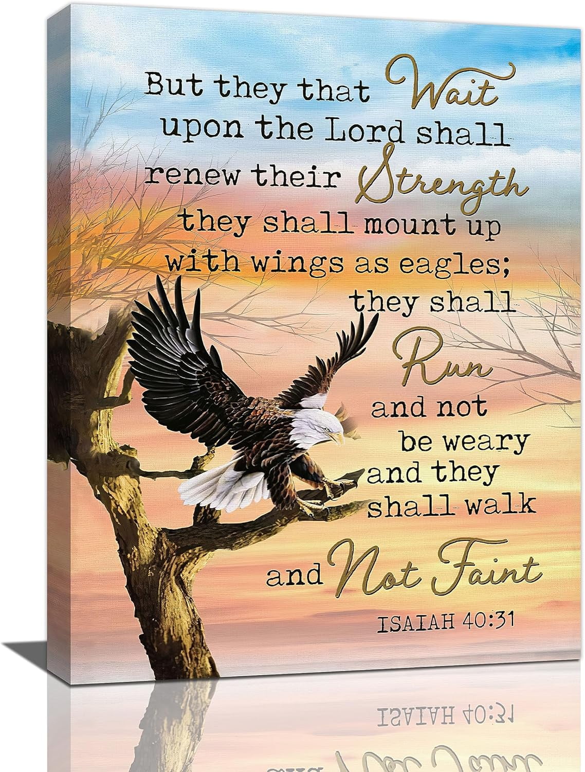 Bald Eagle Wall Art Bible Verse Wall Decor Eagle Pictures Canvas Prints ...