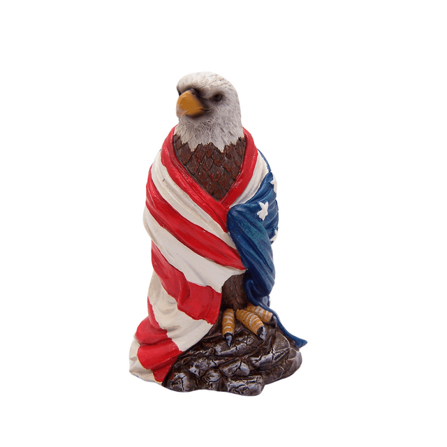 Bald Eagle Wrapped in American Flag Figurine, Freestanding Patriotic ...