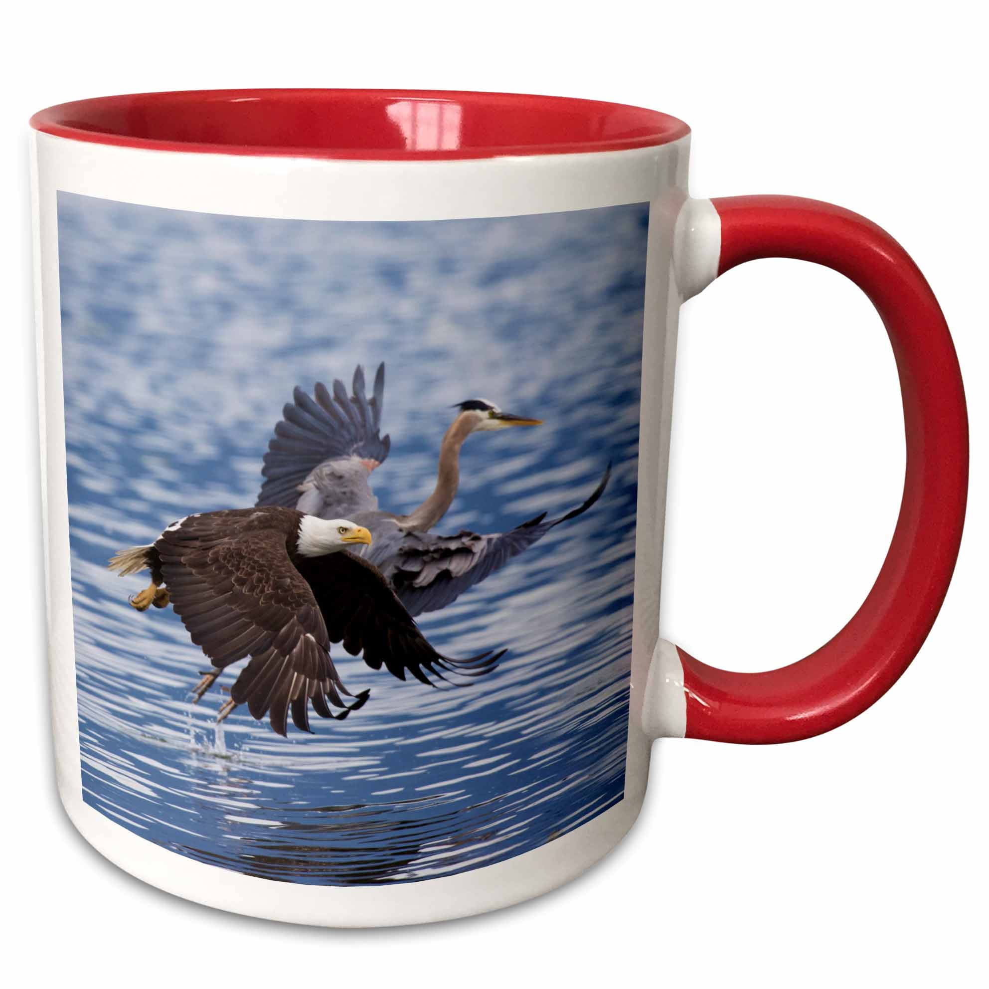 Bald Eagle and Great Blue Heron 15oz Two-Tone Red Mug mug-278049-10 - Walmart.com