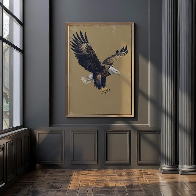 Bald Eagle in Flight Majestic Wildlife poster Wall Art Decor 24x36 ...