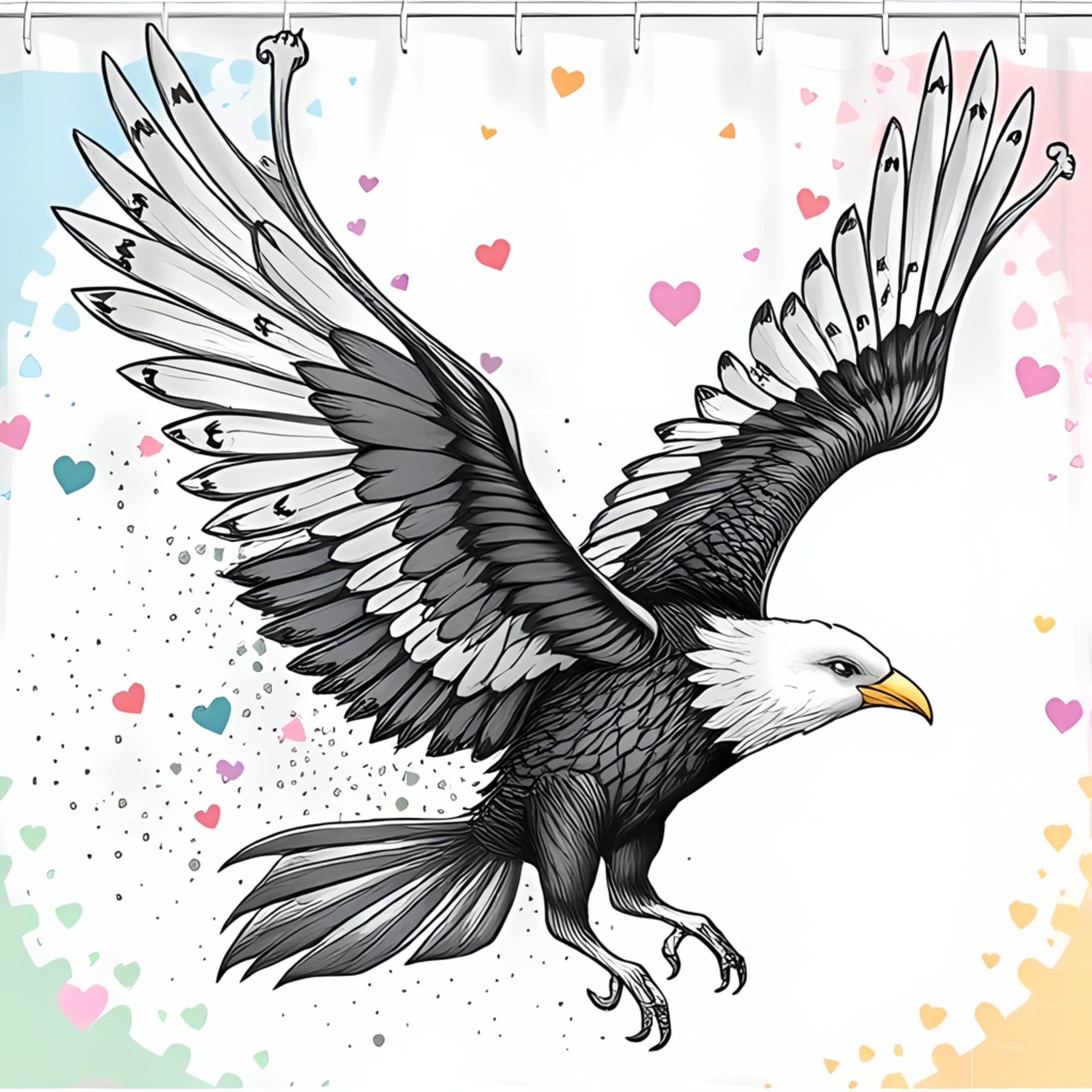 Bald Eagle in Shower Curtain - Stunning Nature Design with Colorful ...