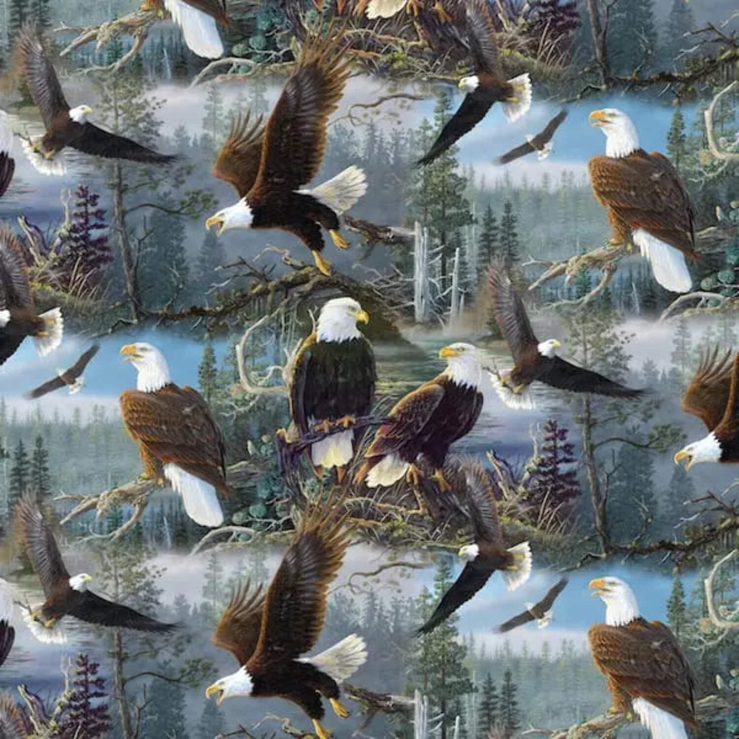 Bald Eagles Anti-Pill Premium Fleece Fabric - Walmart.com