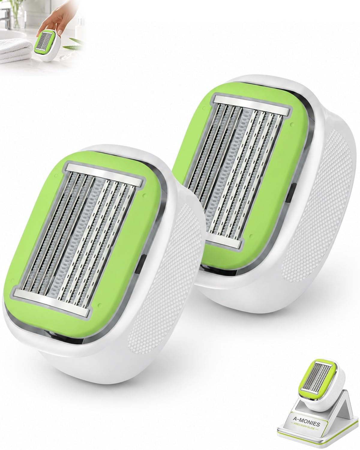 Bald Head Razor for Men Dual Directional 8 Layer Blade Portable Rotary ...