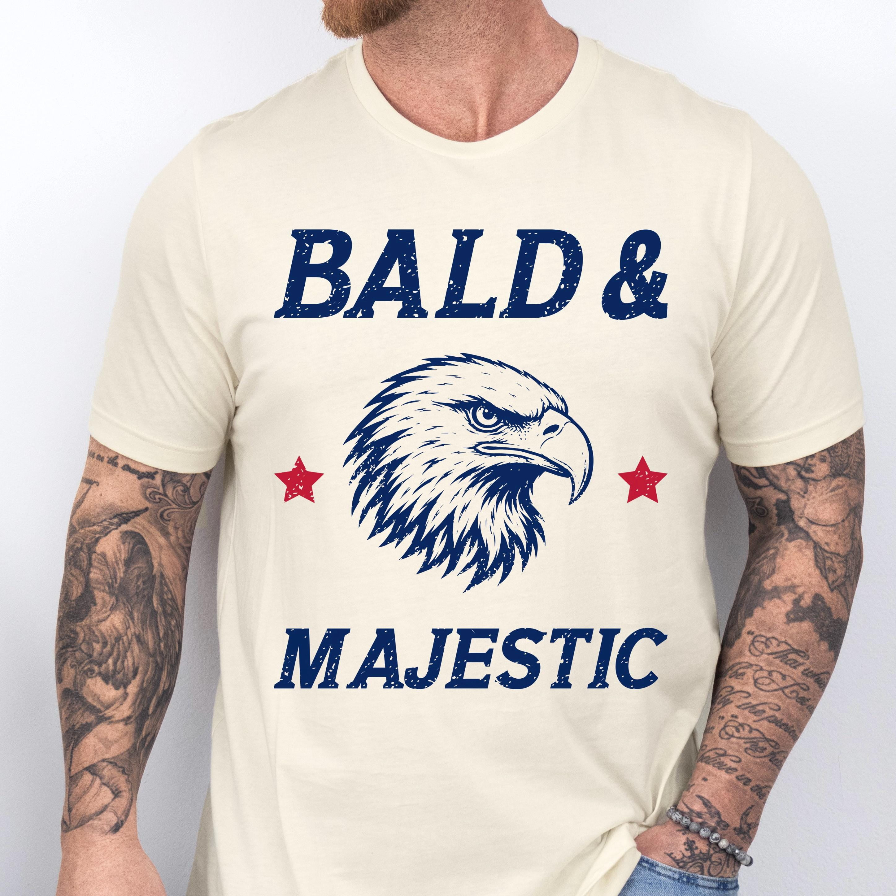 Bald & Majestic Eagle T Shirt Funny 4th Of July Tee American Patriotic ...