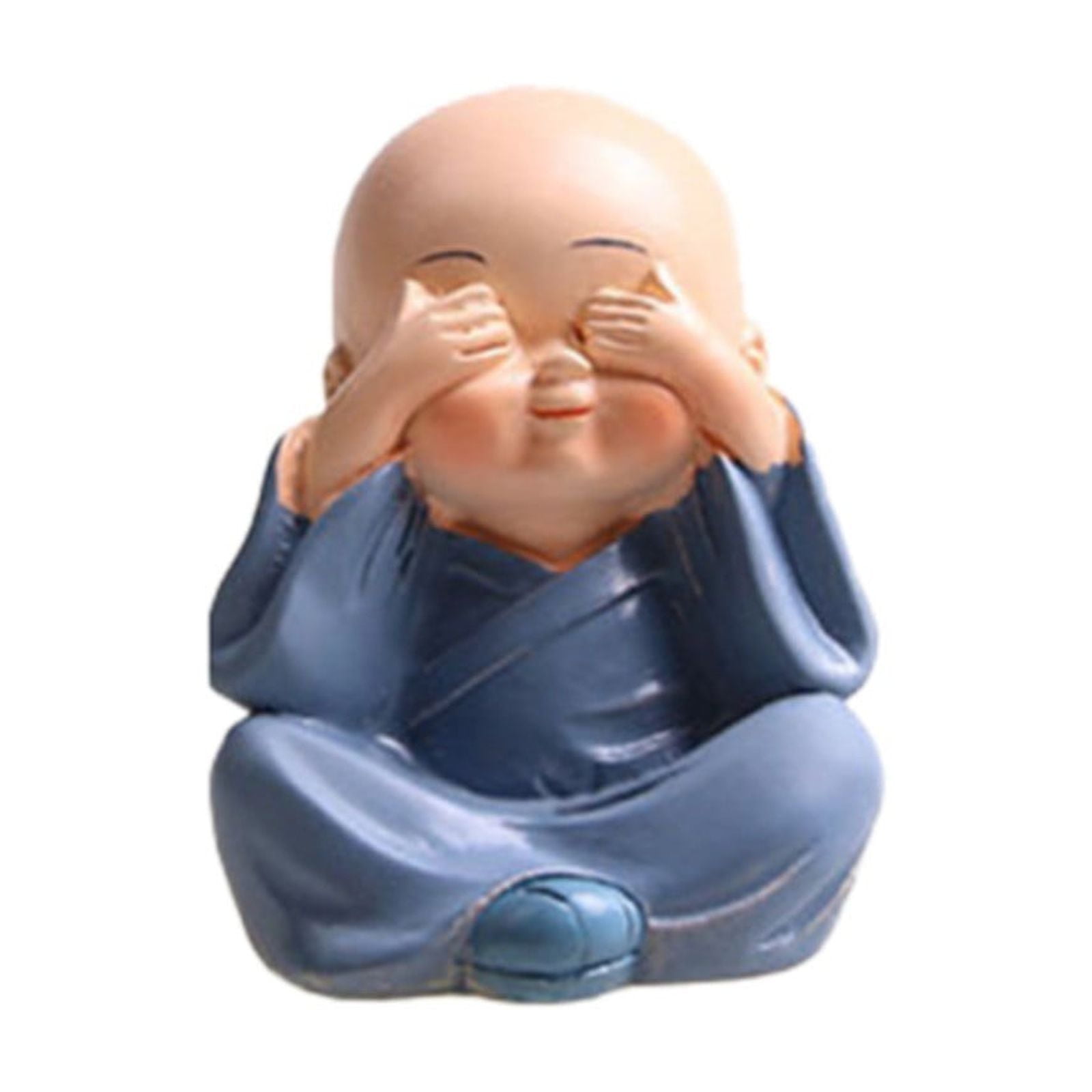 Bald Monk Statue Ceramic Monk Ornament for Home Decor Zen Meditation ...
