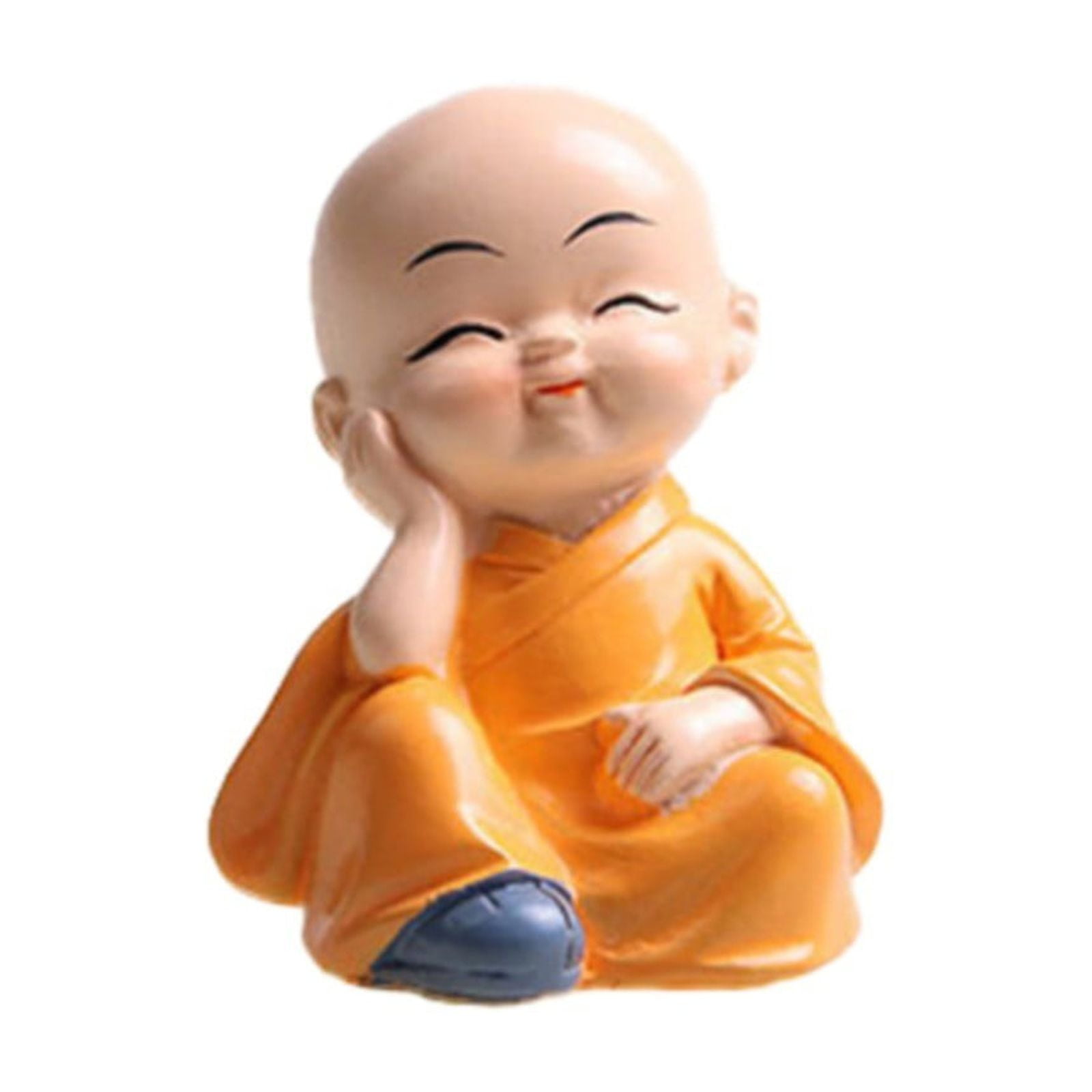 Bald Monk Statue Ceramic Monk Ornament for Home Decor Zen Meditation ...