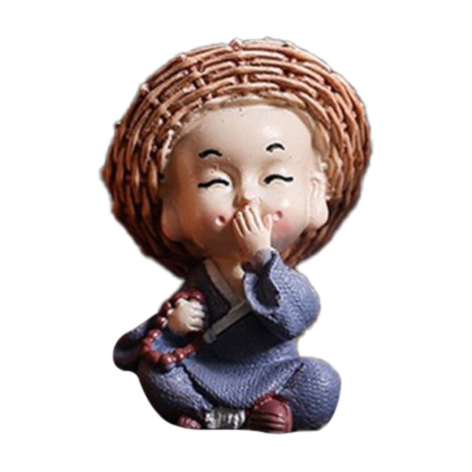 Bald Monk Statue Ceramic Monk Ornament for Home Decor Zen Meditation ...