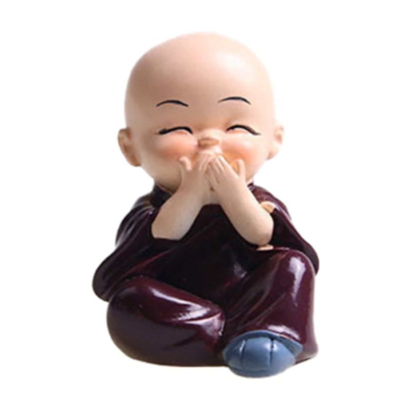 Bald Monk Statue Ceramic Monk Ornament for Home Decor Zen Meditation ...