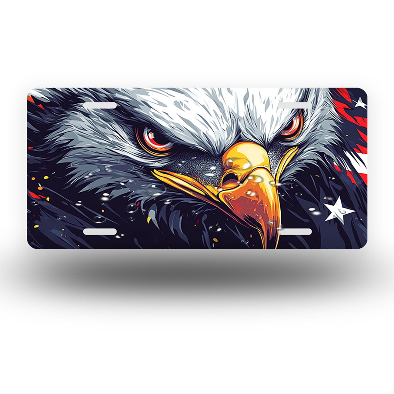 Bald eagle with fierce wings Front License Plate, Funny Standard Plates ...