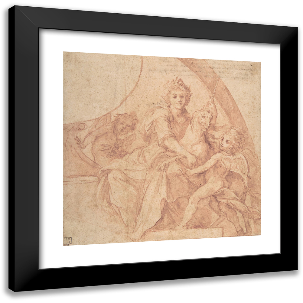 Baldassarre Franceschini 15x15 Black Modern Framed Museum Art Print Titled - Allegorical Figure ...