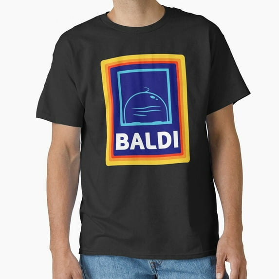 Baldi Bald Head Aldi Funny Logo Parody Meme M127 T-Shirt, for Men and ...