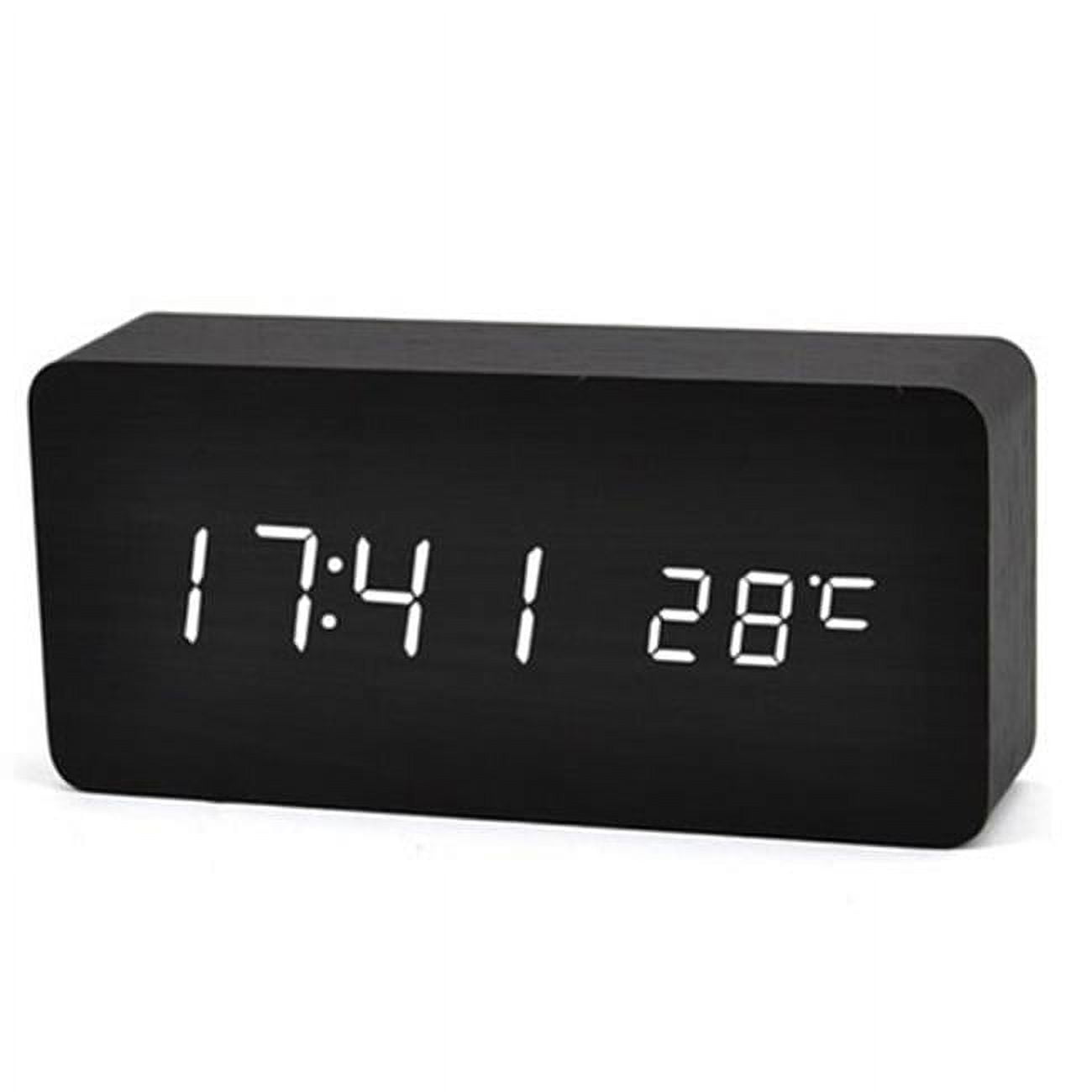Baldr Wooden Alarm Digital Desk Clock- White - Walmart.com