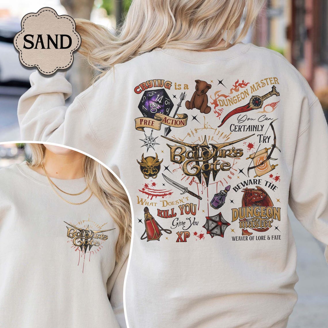 Baldur'S Gate Doodle Sweatshirt, Astarion Shadowheart, Dungeons And ...