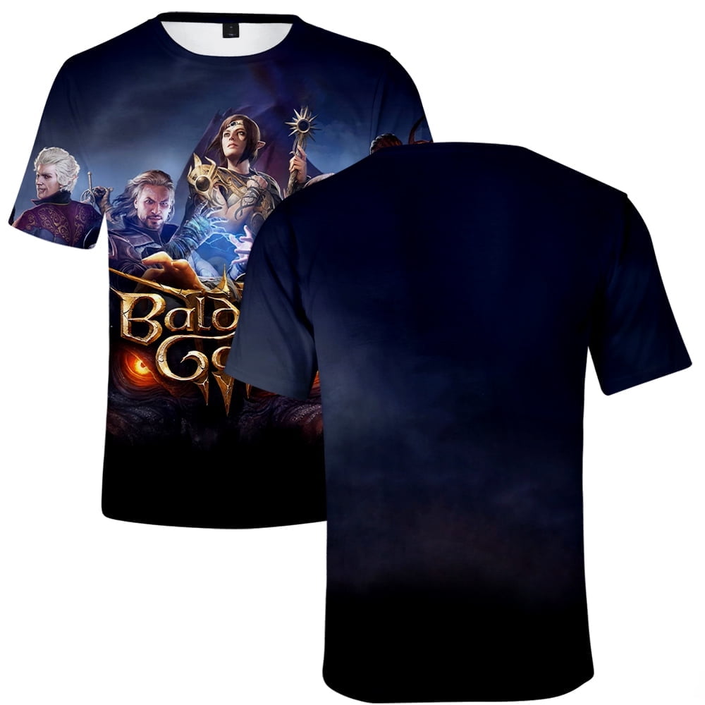 Baldur's Gate 3 Game Merch T-shirt 3D Printed Logo Short Sleeves Casual ...