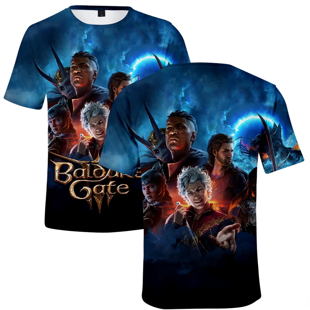 Baldur's Gate 3 Game Merch T-shirt New Casual Women Men Crewneck Short ...