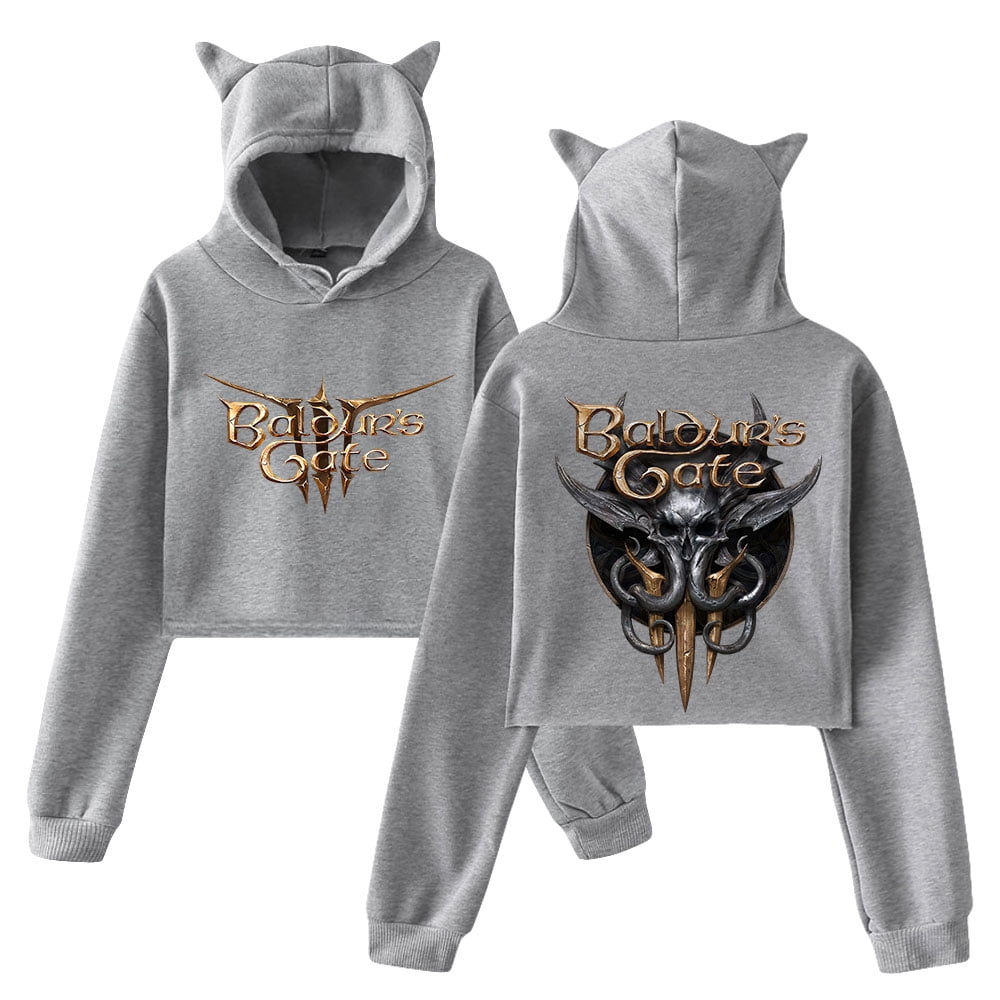Baldur's Gate 3 Hoodie Sweatshirts Crop top Printing Game for Girls Cat ...