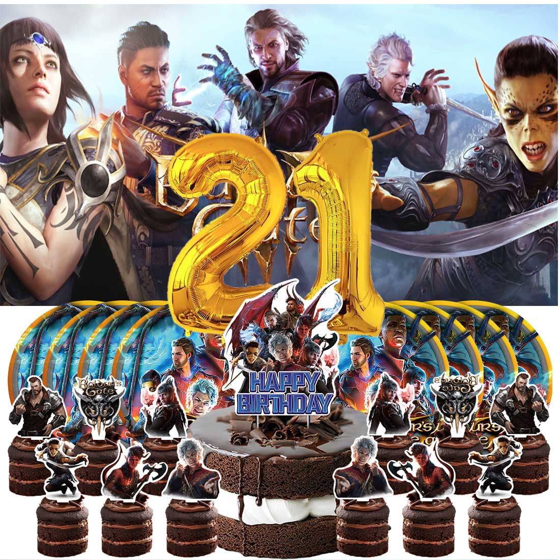 Baldur's Gate Balloons Party Supplies 21th Decor Tableware Birthday ...