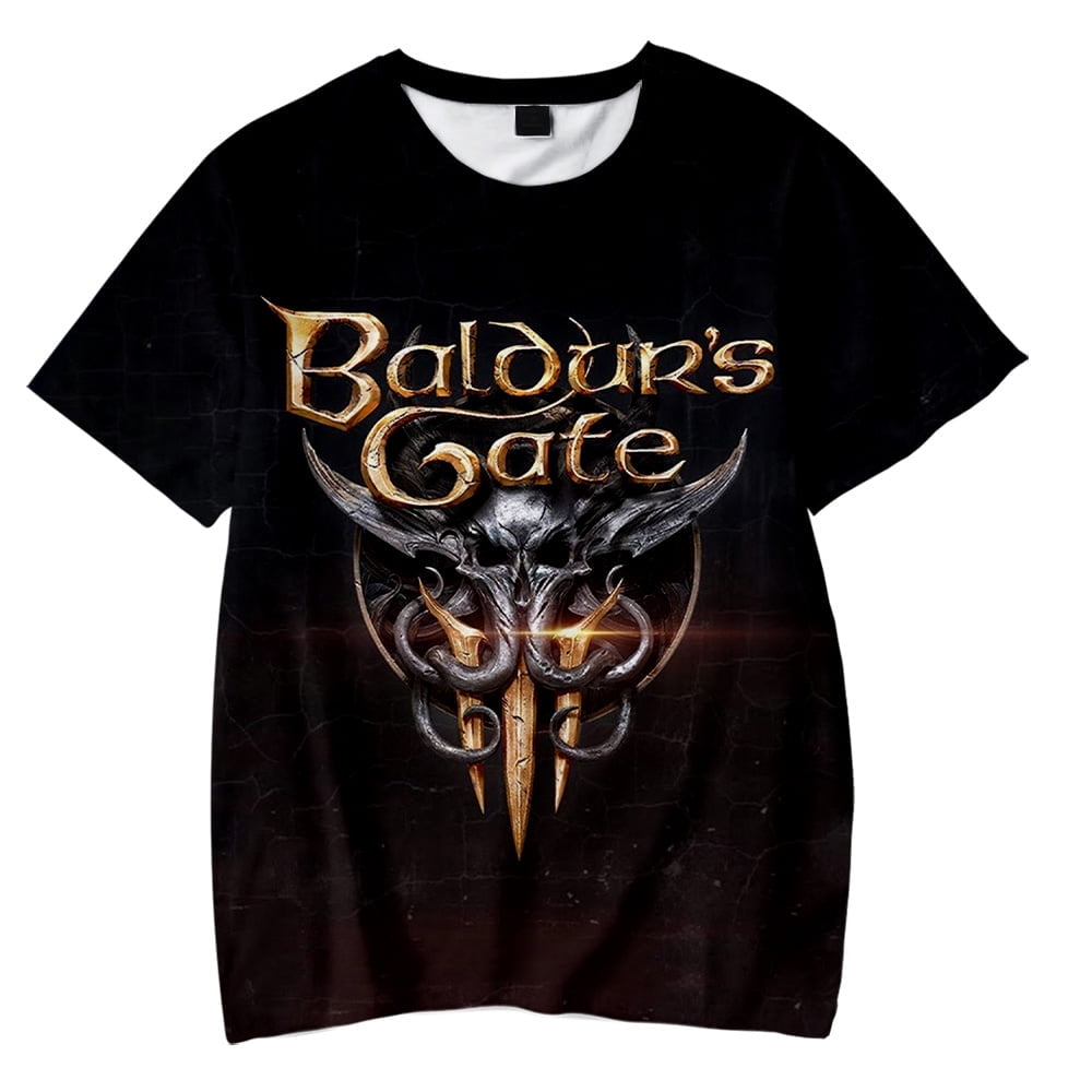Baldur's Gate III Merch T-shirt Fashion Print Logo Short Sleeve Unisex ...