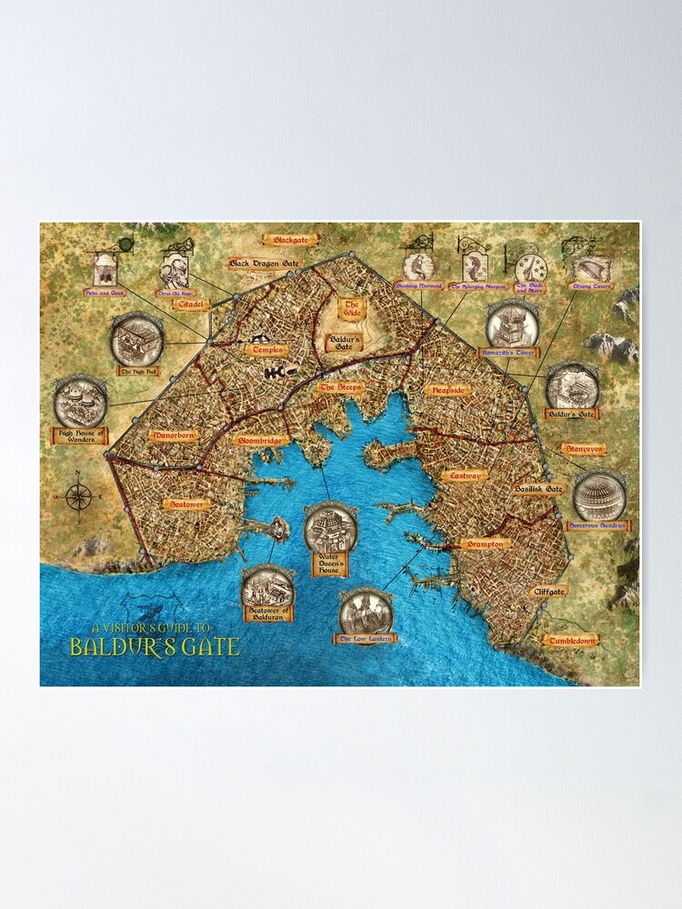 Baldur's Gate Map Poster - Walmart.com