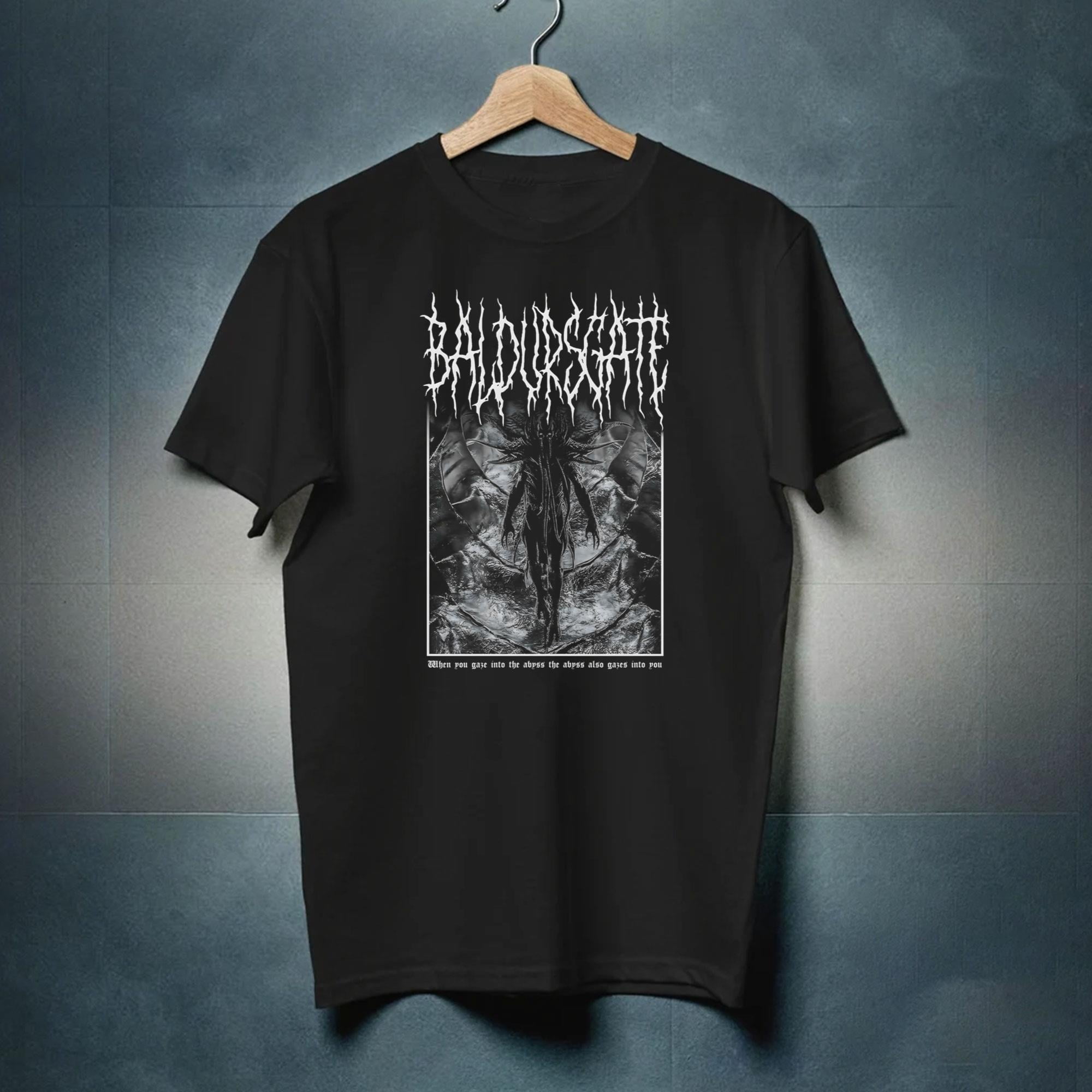 Baldurs Gate 3 T-Shirt, Unisex Black Metal Mindflayer Illithid Game Tee ...