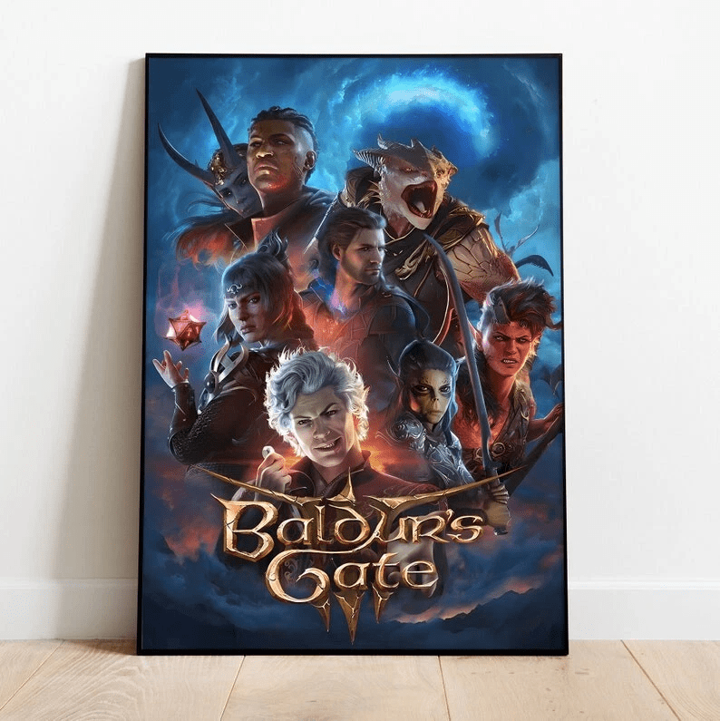 Baldurs Gate Poster, Wall Art & Home Decor, Fantasy RPG Video Game ...