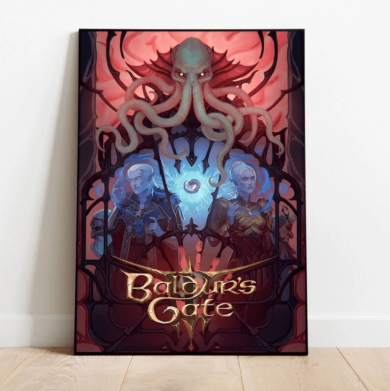 Baldurs Gate Poster, Wall Art & Home Decor, Fantasy RPG Video Game ...