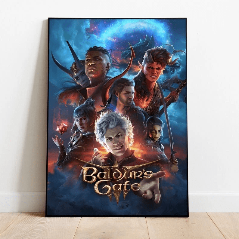Baldurs Gate Poster, Wall Art & Home Decor, Fantasy RPG Video Game ...