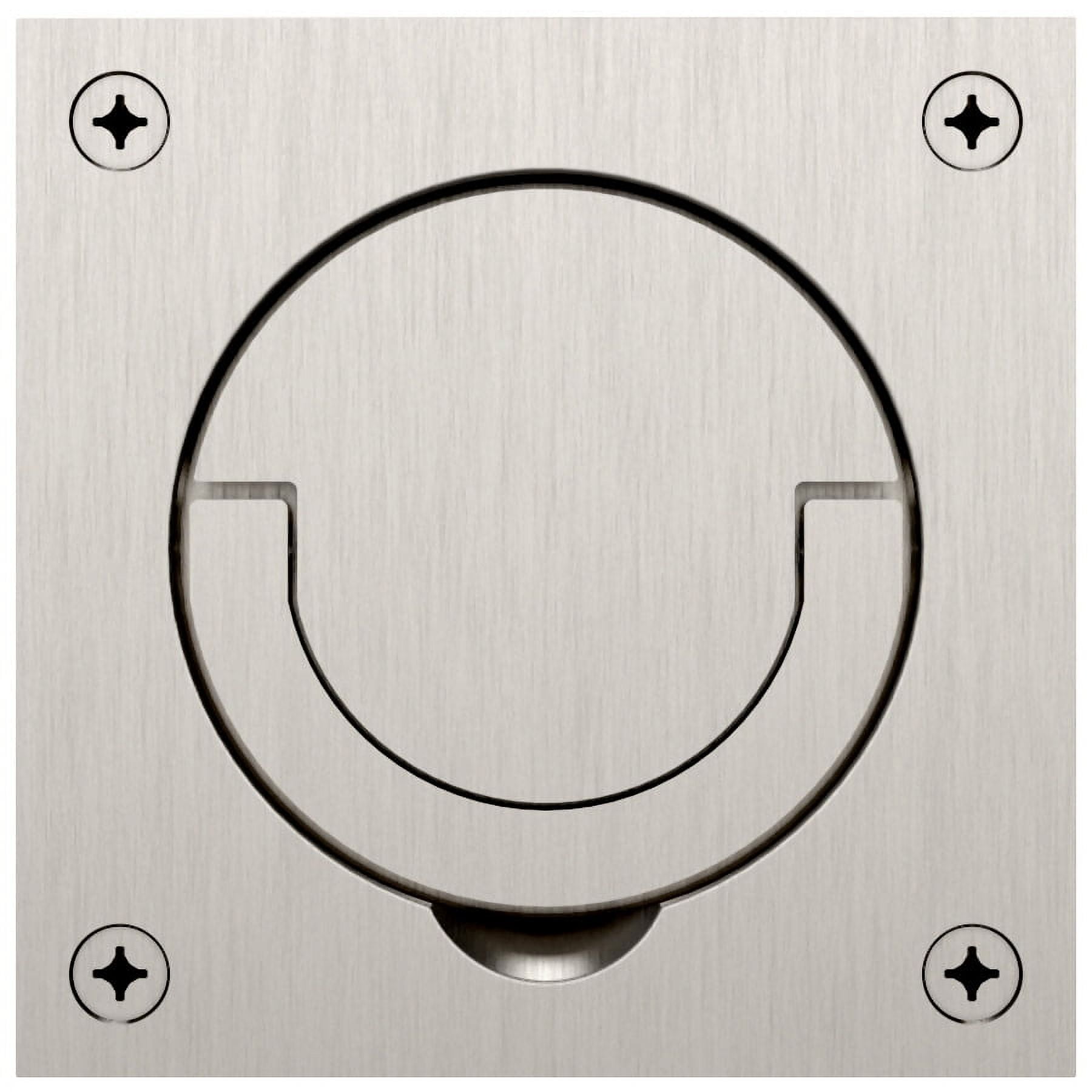 Baldwin 0397056SOL Flush Ring Pull, with Solid Spindle Lifetime Satin Nickel - Walmart.com