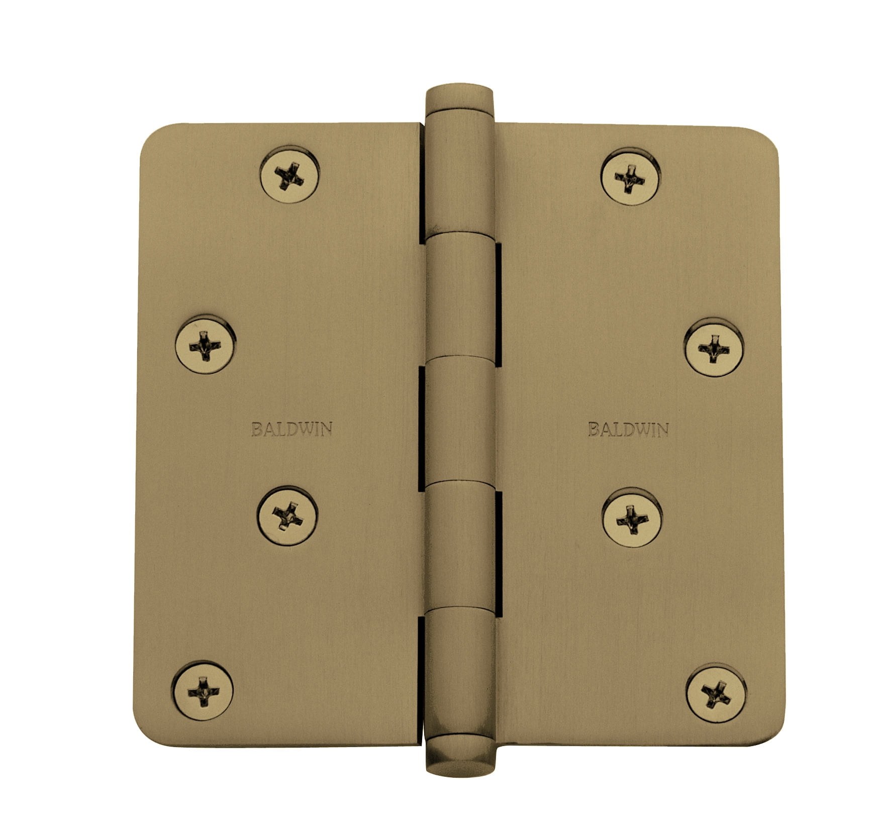 Baldwin 1140033I 4 x 4 in. Radius Mortise Corner Hinge, Vintage Brass ...
