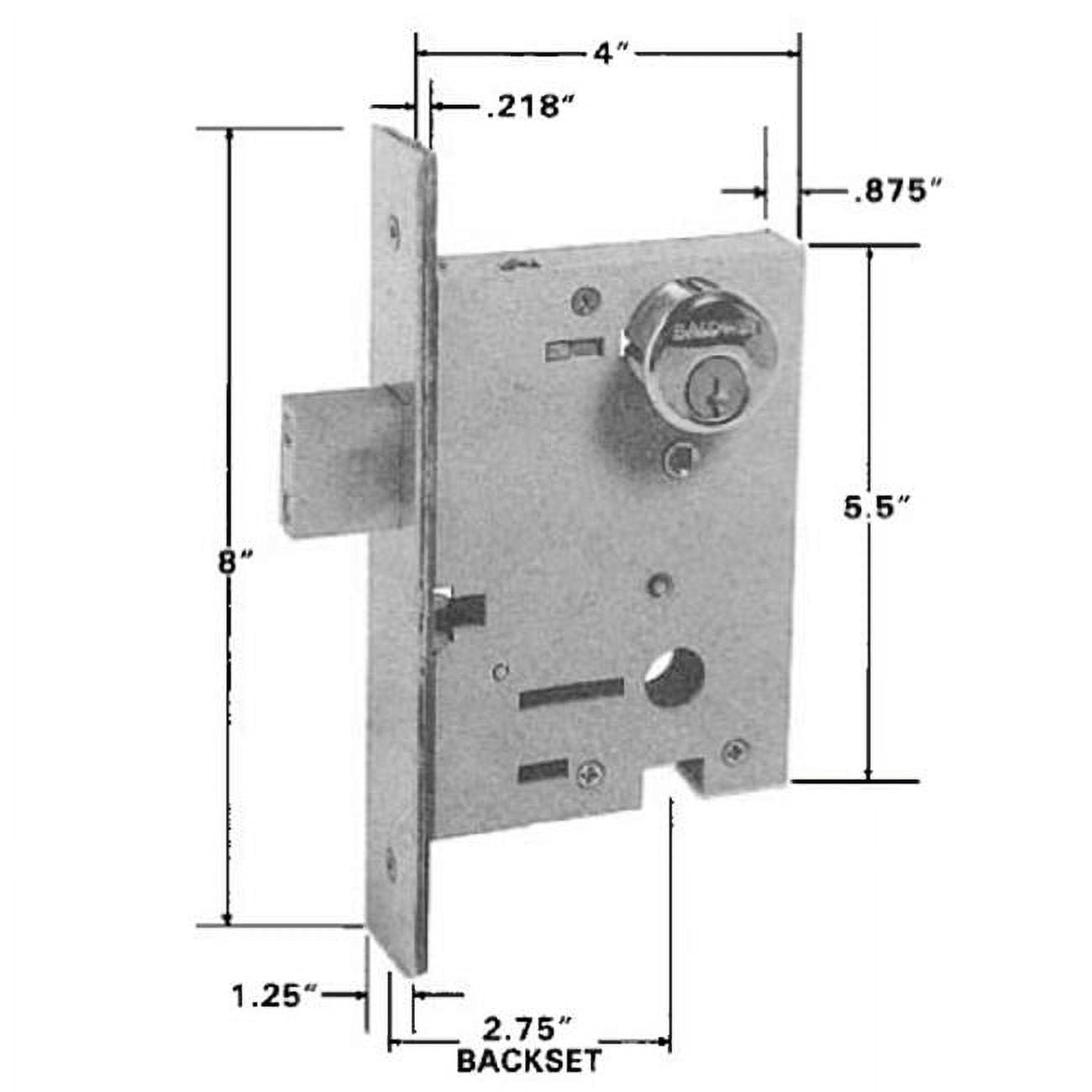 Baldwin 6150150 Single Cylinder Deadlock 2-3/4" Backset Mortise Lock ...