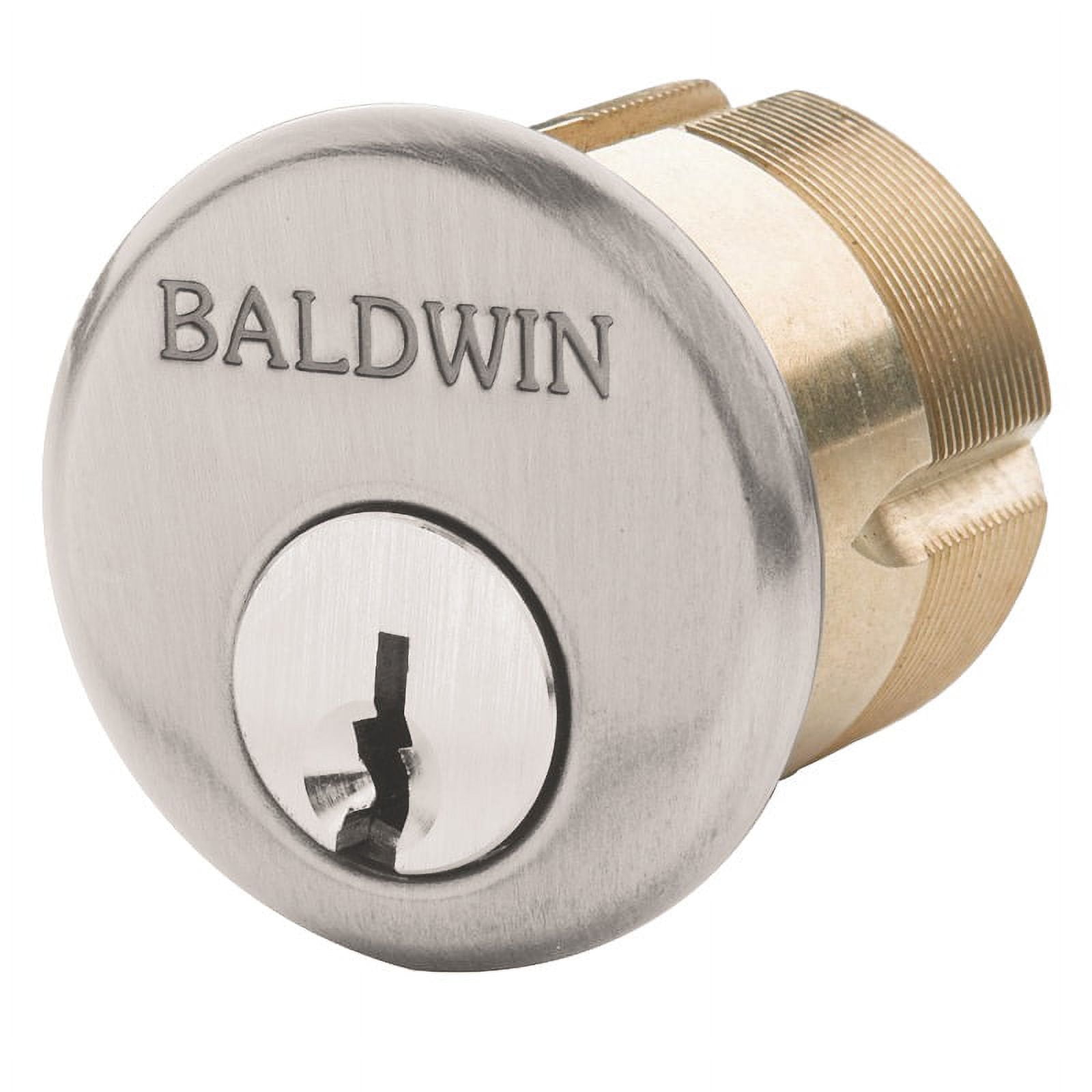 Baldwin 8322 1-1/8" Mortise Cylinder C Keyway, Lifetime Satin Nickel ...