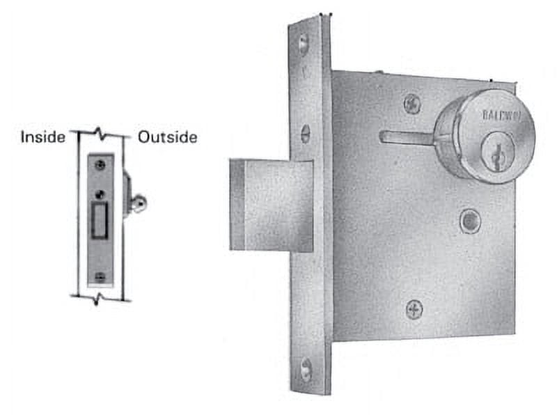 Baldwin 8550 Single Cylinder Mortise Deadlock - Brass - Walmart.com