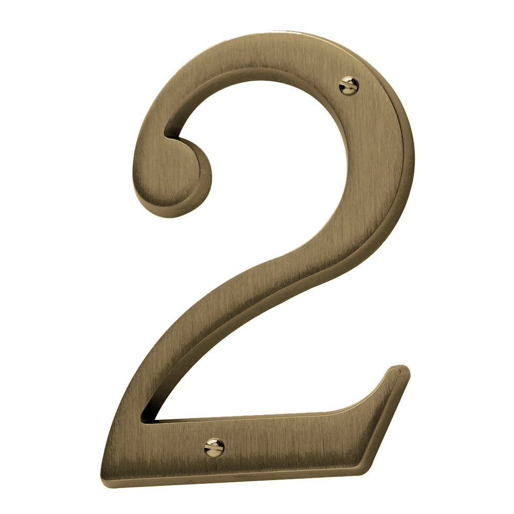 Baldwin 90672033 Vintage Brass Solid Brass Residential House Number 2 ...
