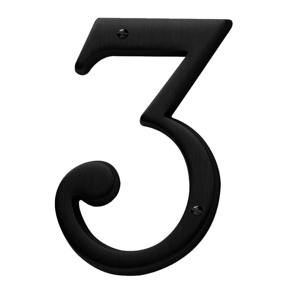 Baldwin 90673190 # 3 House Number Flat, Black - Walmart.com