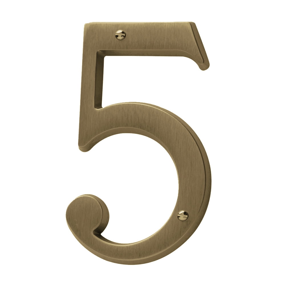 Baldwin 90675033# 5 House Number, Vintage Brass - Walmart Business Supplies
