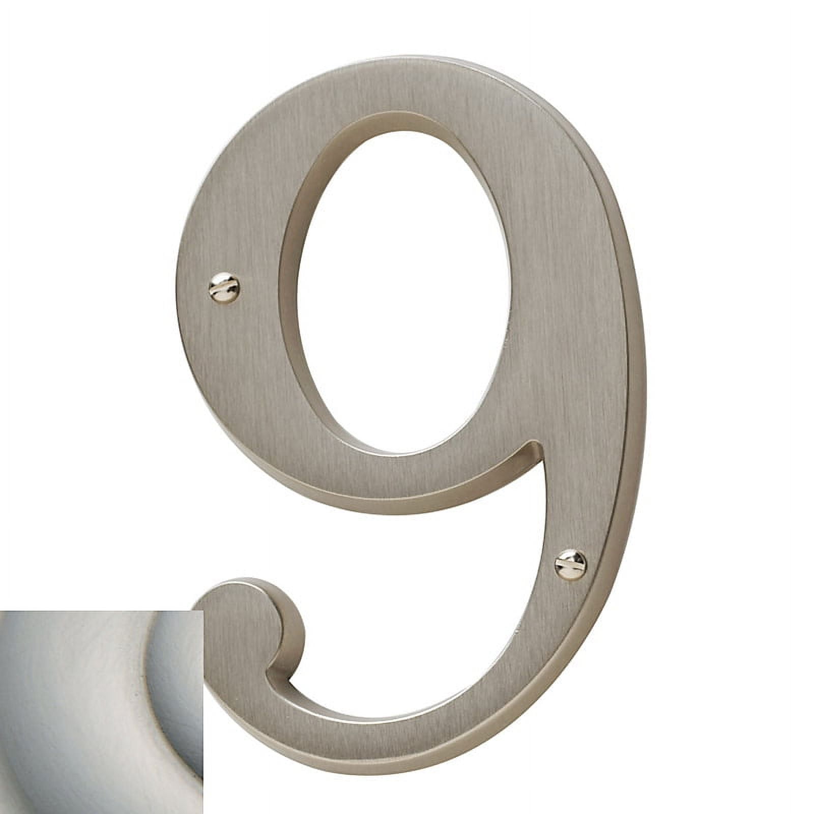 Baldwin 90679056# 9 House Number, Lifetime Satin Nickel - Walmart.com