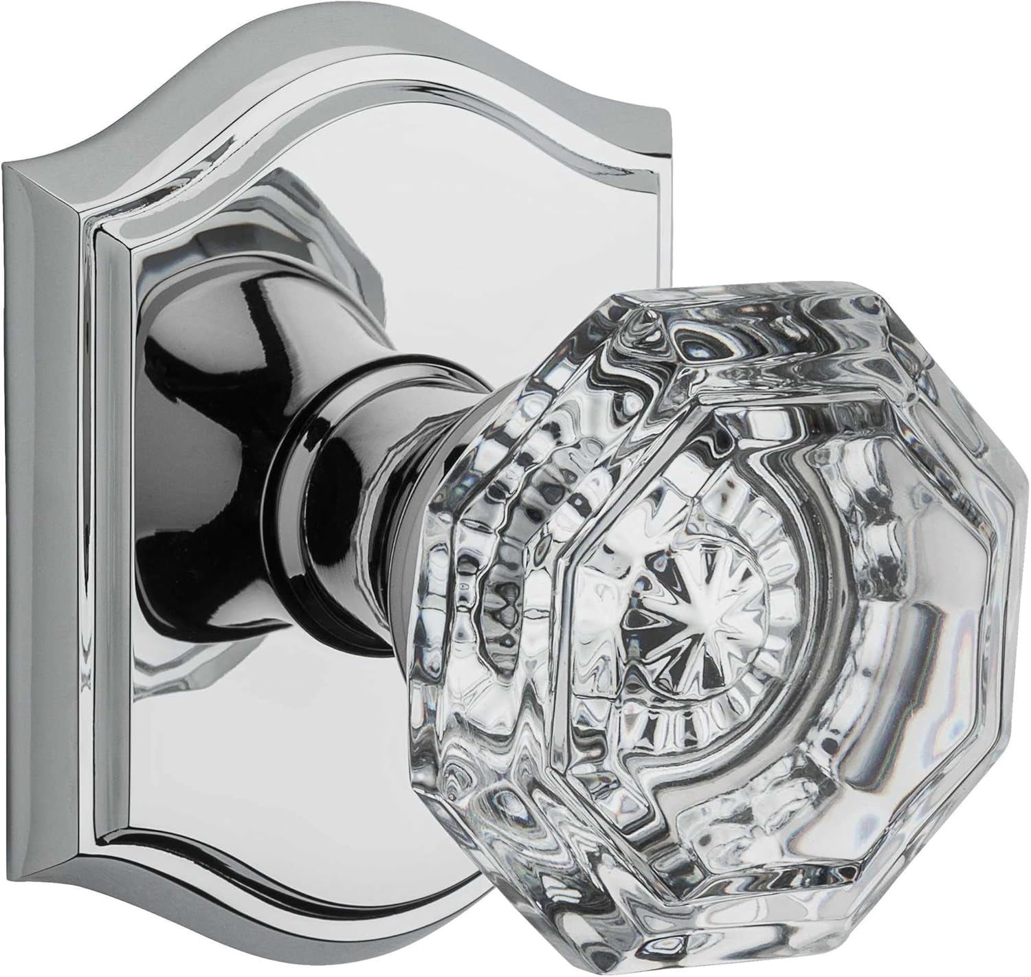 Baldwin PS.CRY.TAR Crystal Passage Door Knob Set with Traditional Arch ...