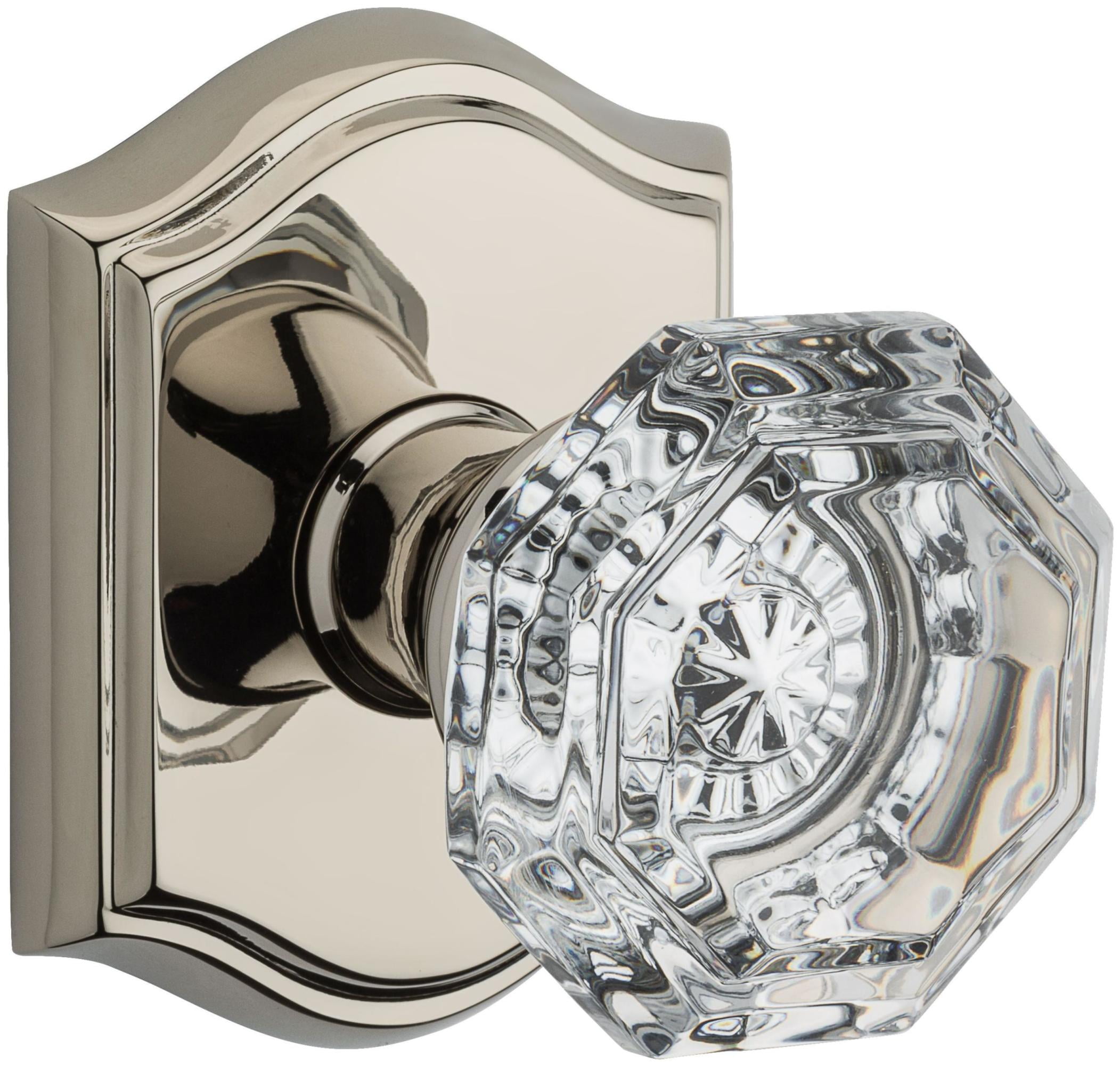 Baldwin Reserve Pvcrytar141 Privacy Crystal Knob and Traditional Arch Rose Bright Nickel Finish ...