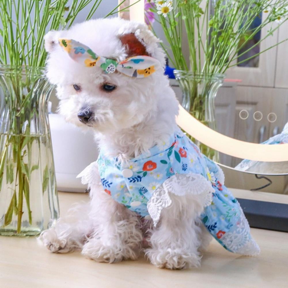 Balems Summer Dog Floral Princess Dress Puppy Skirt Wedding Dresses For ...