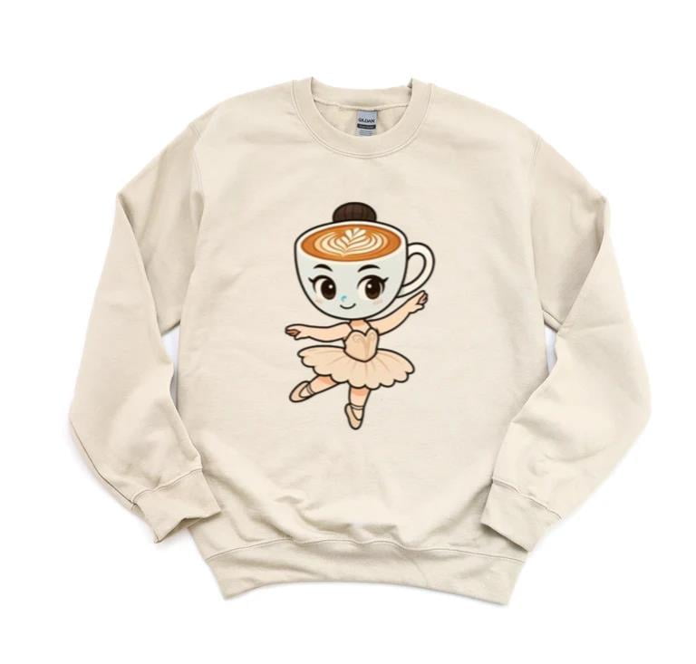 Balerina Cappucinna Funny Coffee Dance Meme Cute Art Graphic Sweatshirt ...
