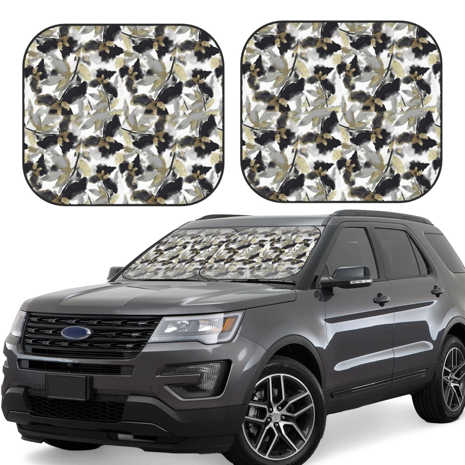 Balery 2 Piece Abstract Watercolor Car Windshield Sun Shade|Foldable ...