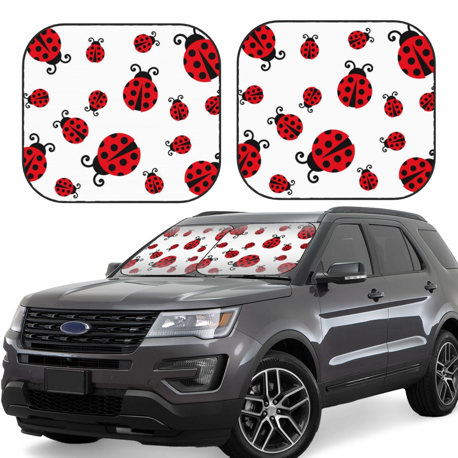 Balery 2 Piece Fly Flying Ladybug Car Windshield Sun Shade|Foldable ...