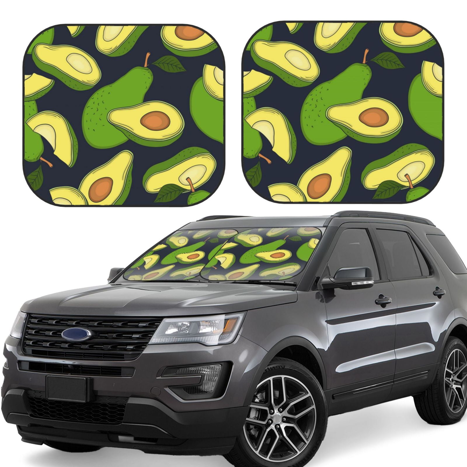 Balery 2 Piece Fresh Avocado Car Windshield Sun Shade|Foldable Front ...