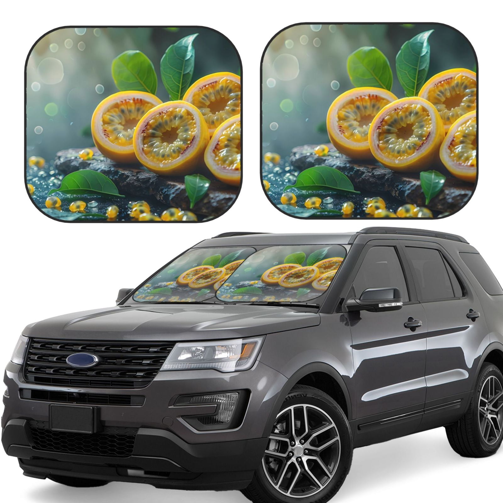 Balery 2 Piece Fresh Passion Fruit Still Life Car Windshield Sun Shade ...